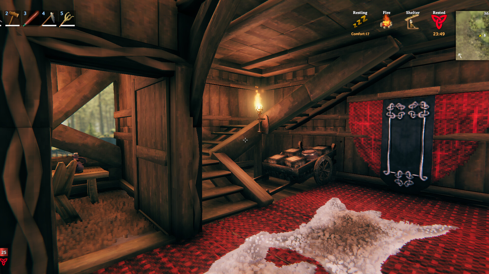 Decorating Garllok's longhouse: Guest rooms Valheim Build