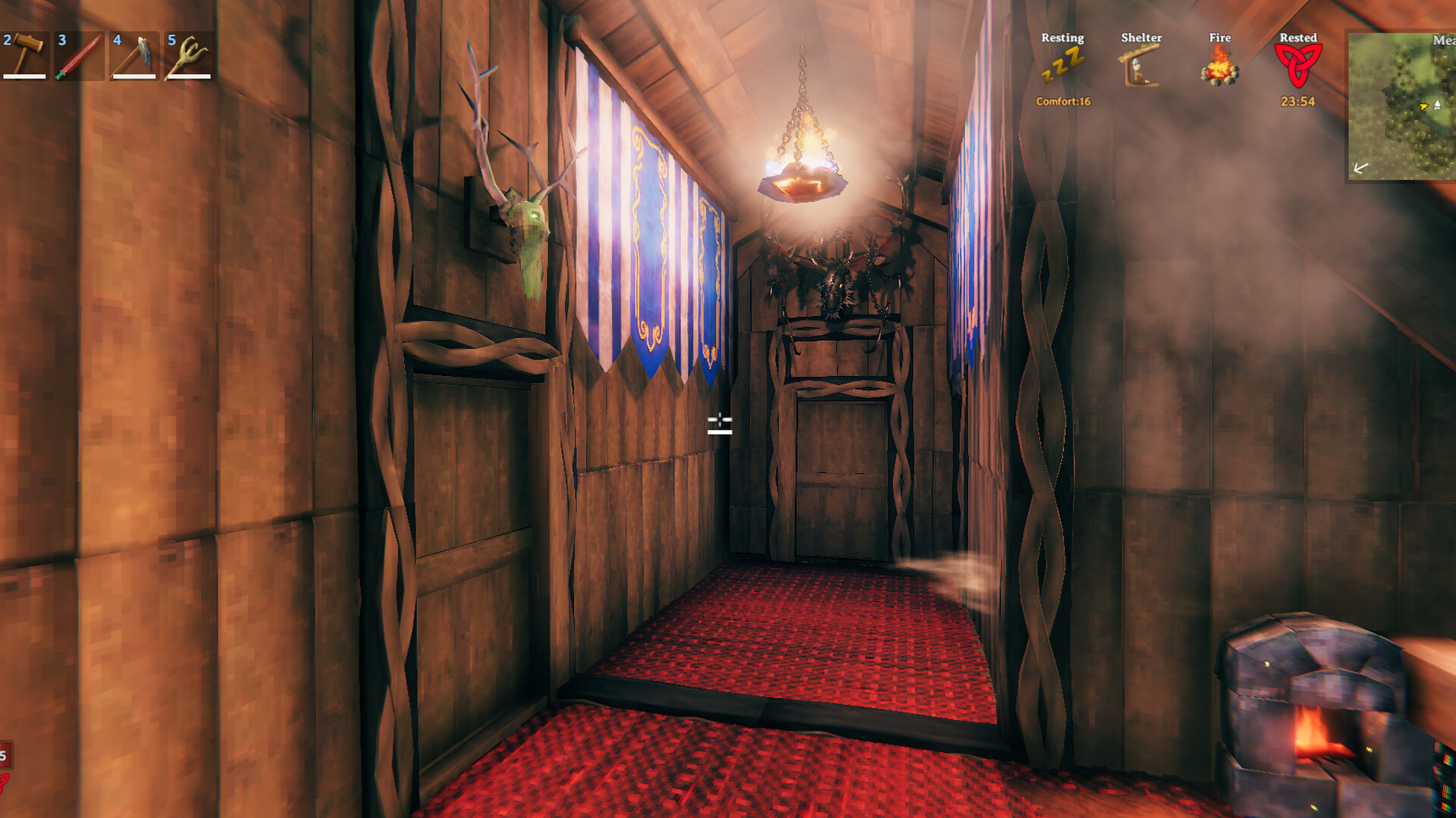 Decorating Garllok's longhouse: Guest rooms Valheim Build