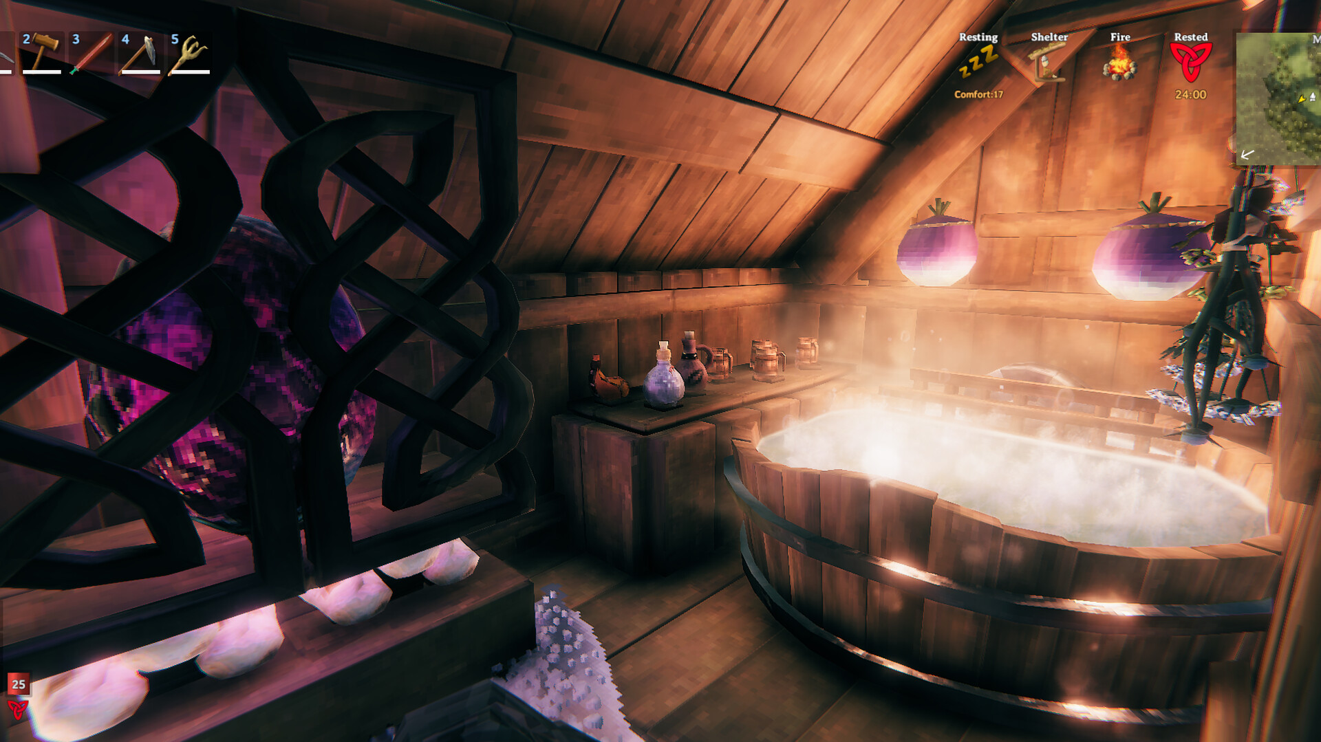 Decorating Garllok's longhouse: Guest rooms Valheim Build