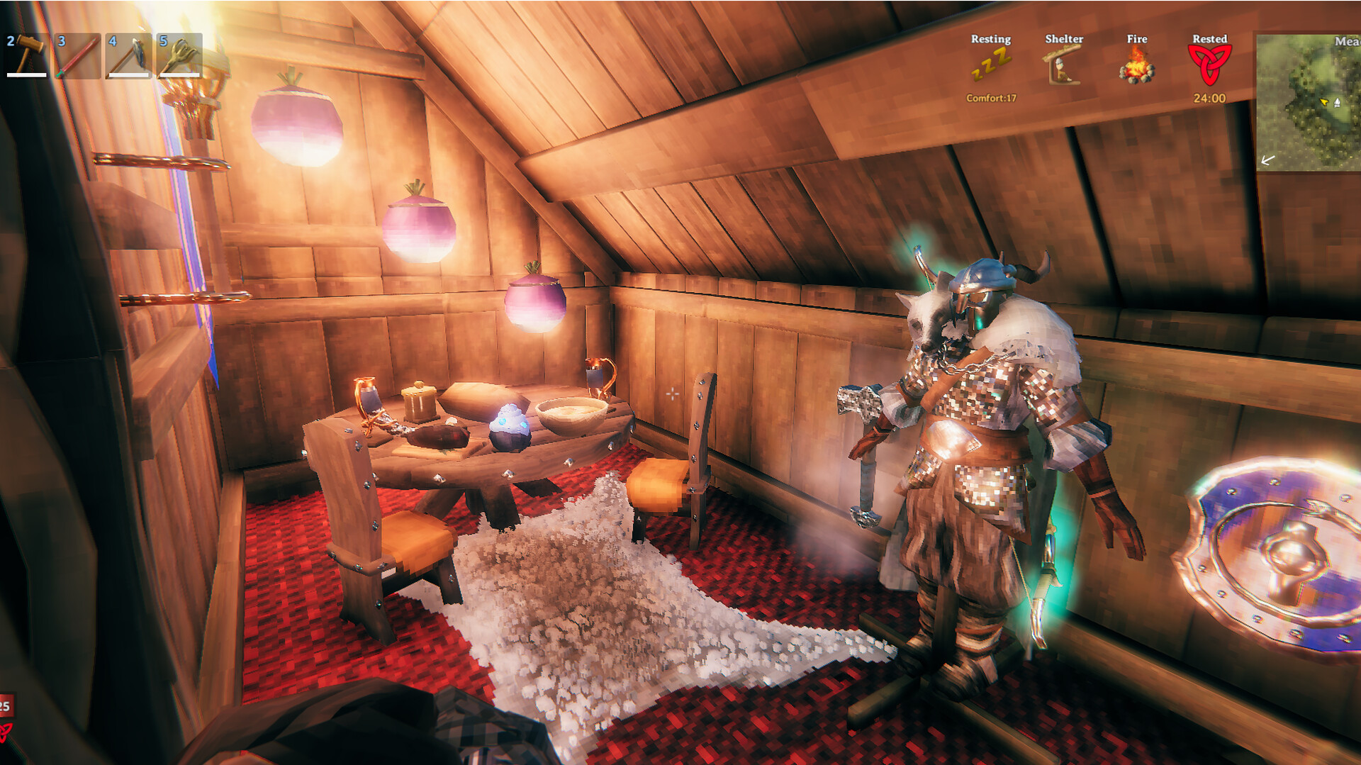 Decorating Garllok's longhouse: Guest rooms Valheim Build