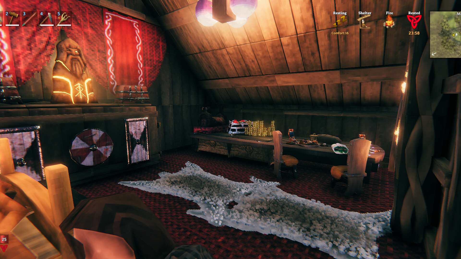 Decorating Garllok's longhouse: Guest rooms Valheim Build