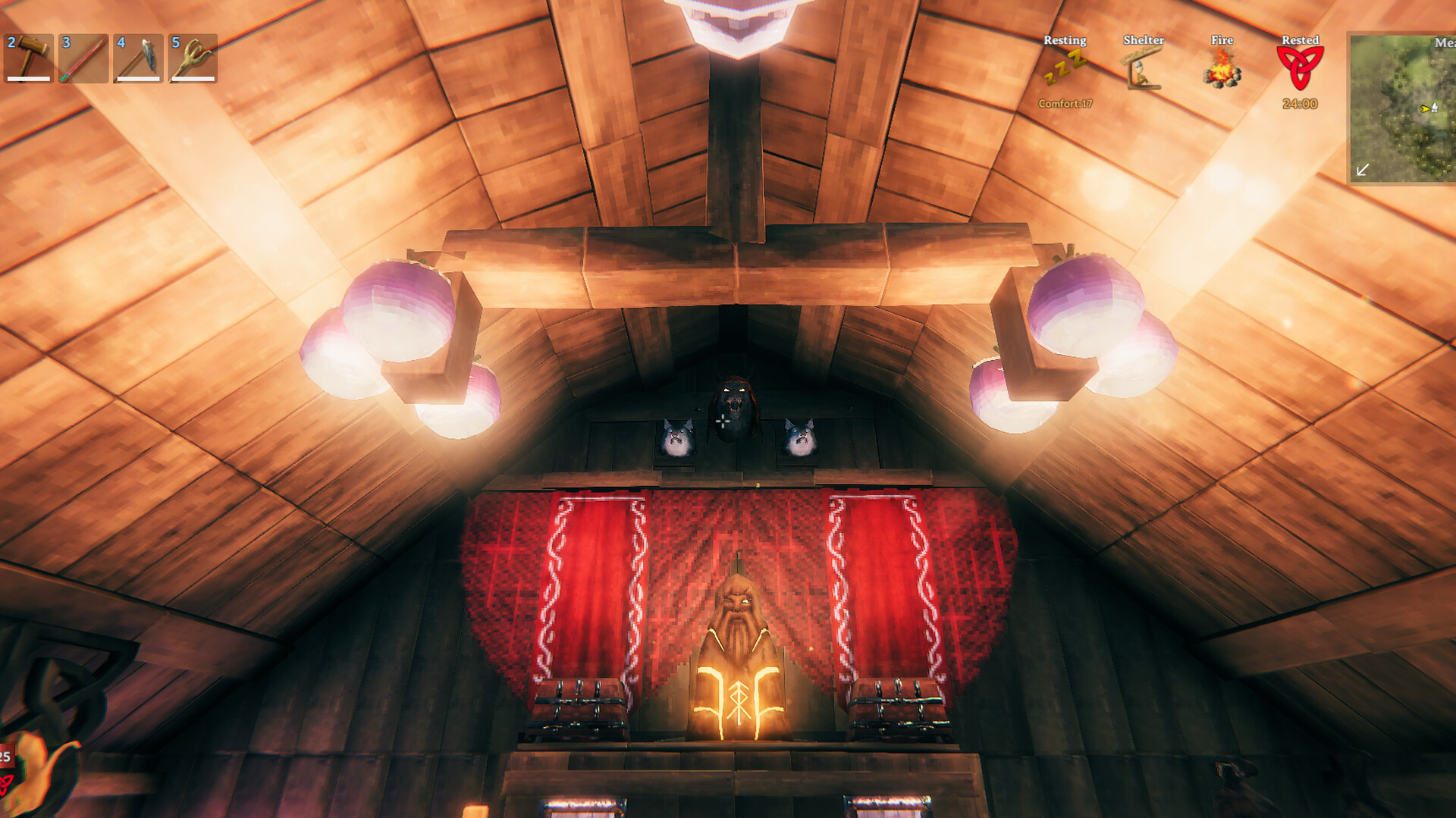 Decorating Garllok's longhouse: Guest rooms Valheim Build