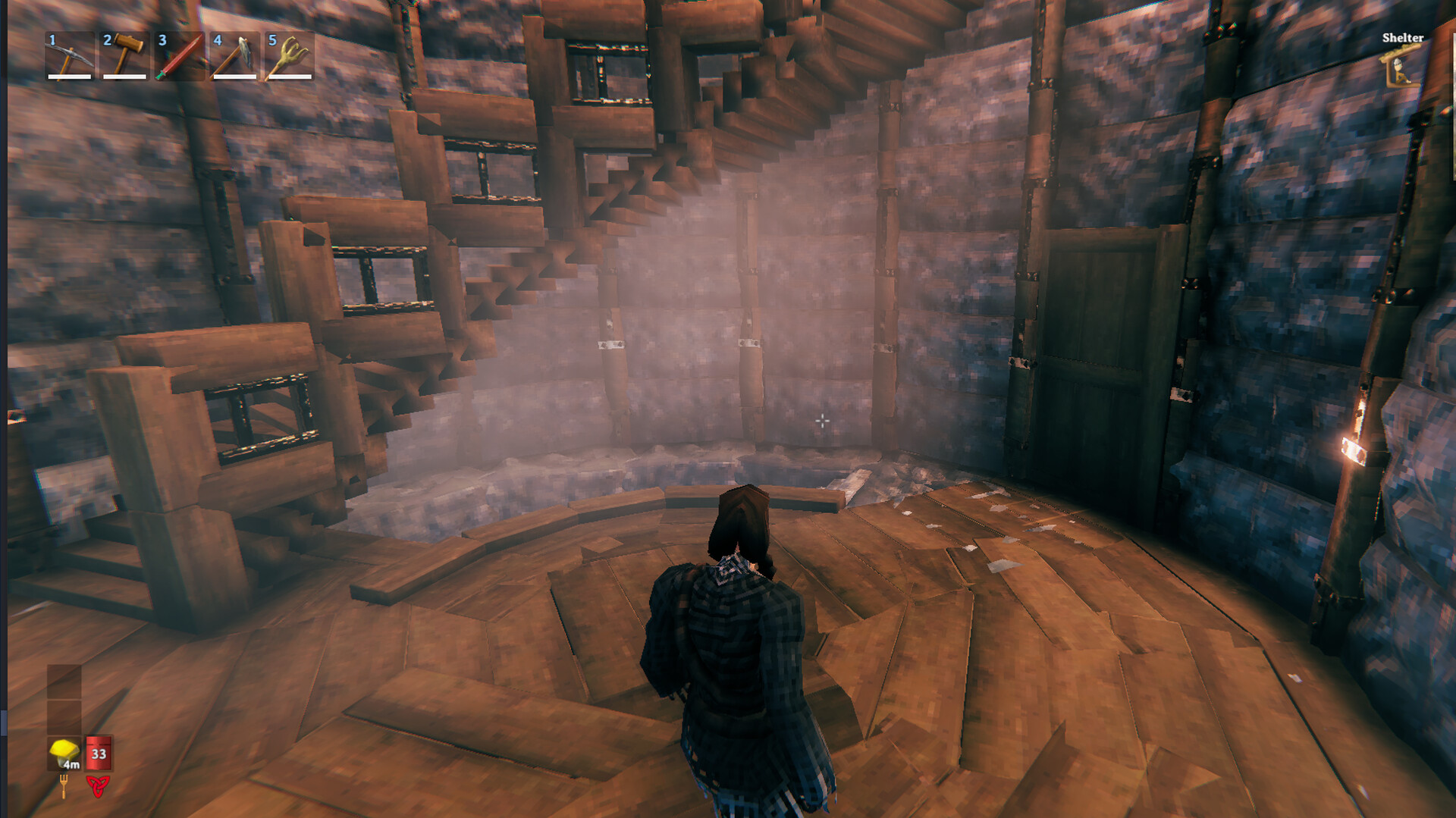 Detailed mountain tower Valheim Build