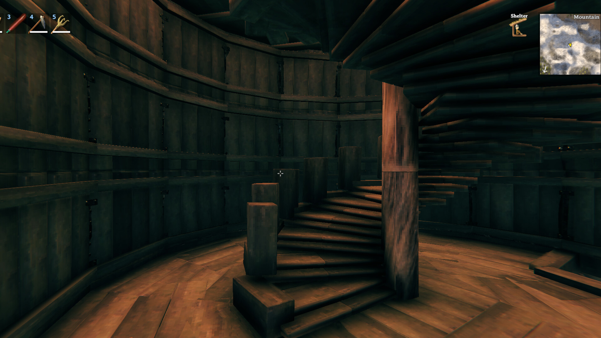 Detailed mountain tower Valheim Build