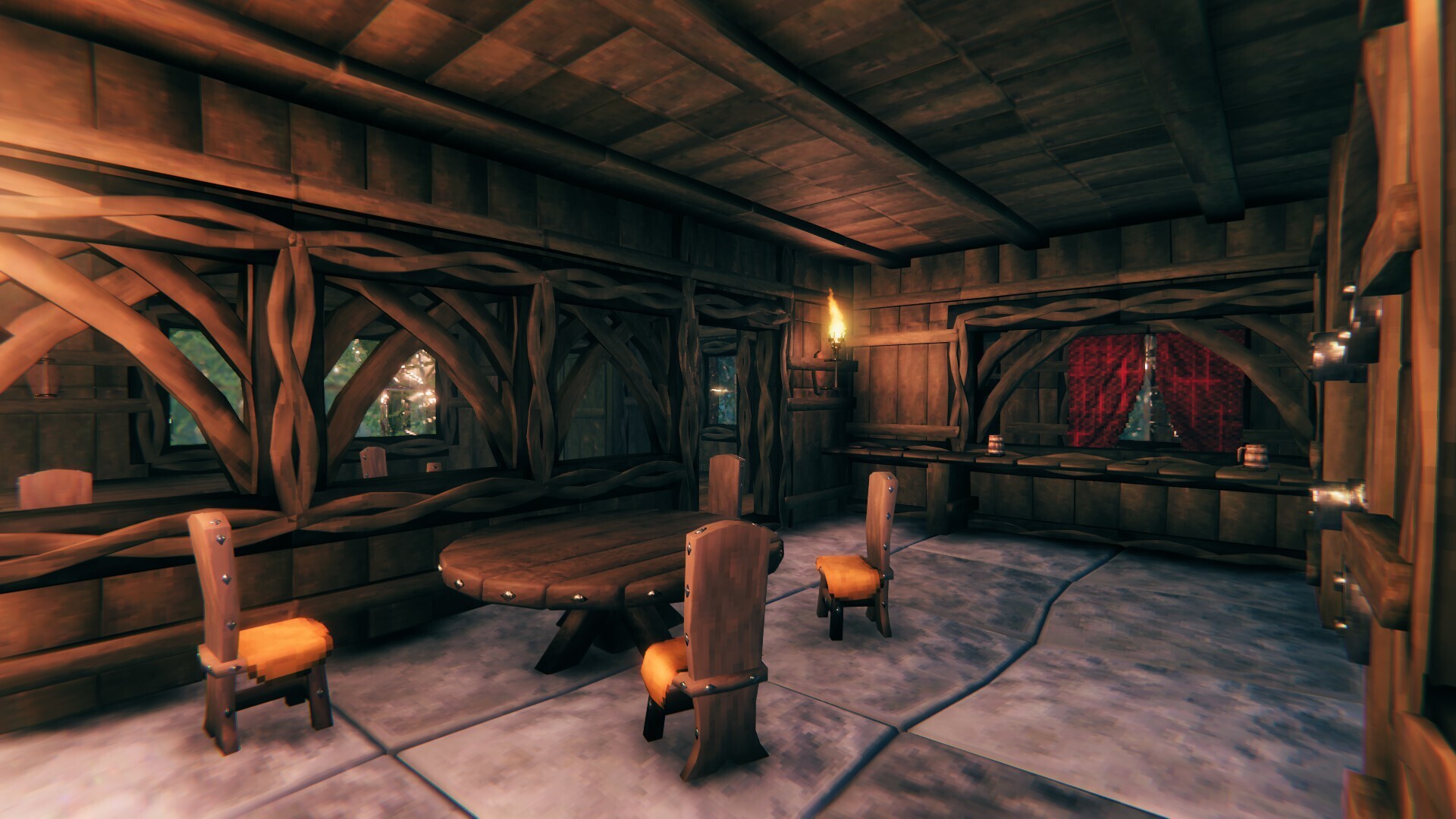 Medieval Inn and Tavern Valheim Build
