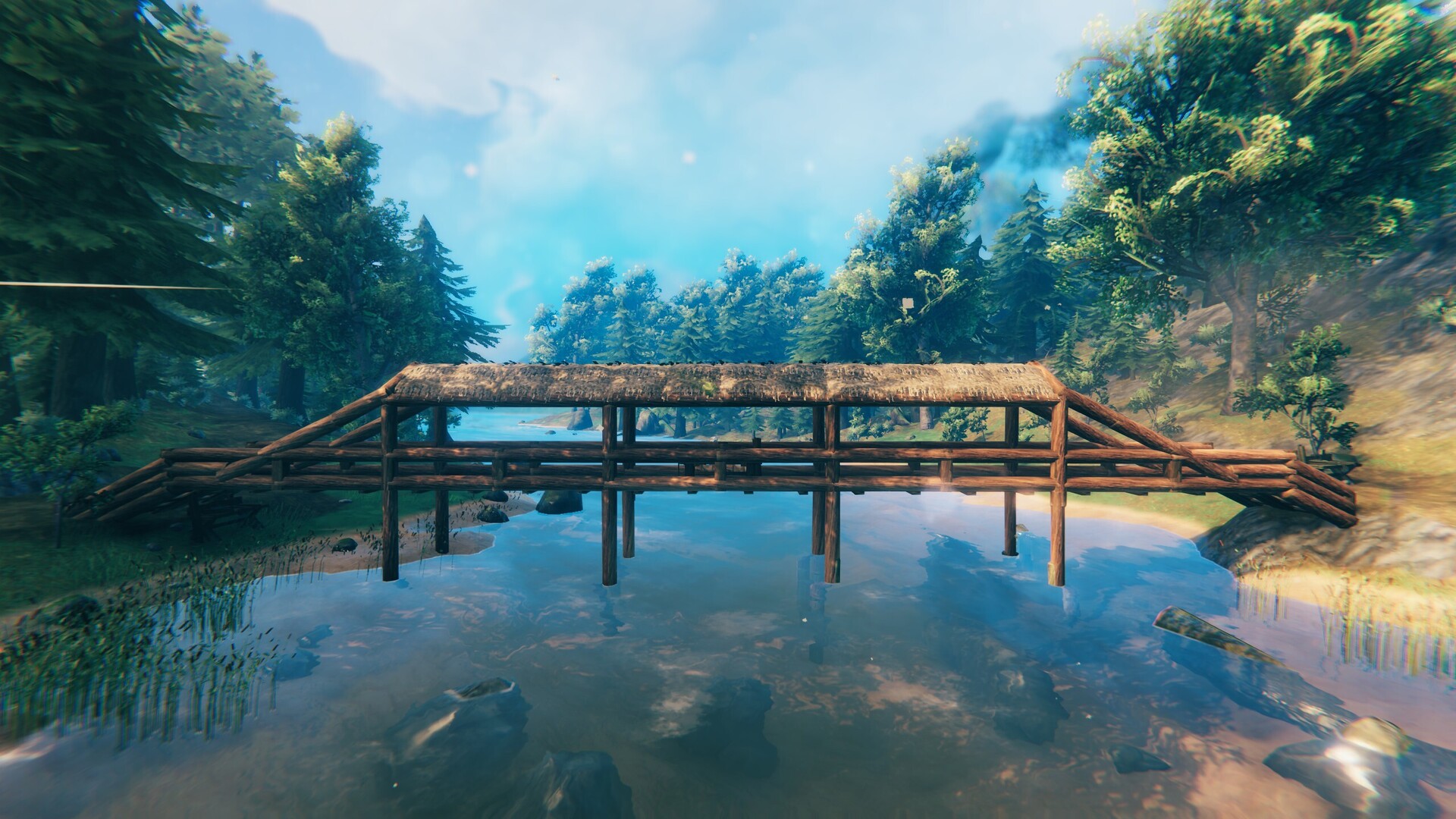 Simple Core Wood Bridge Valheim Build