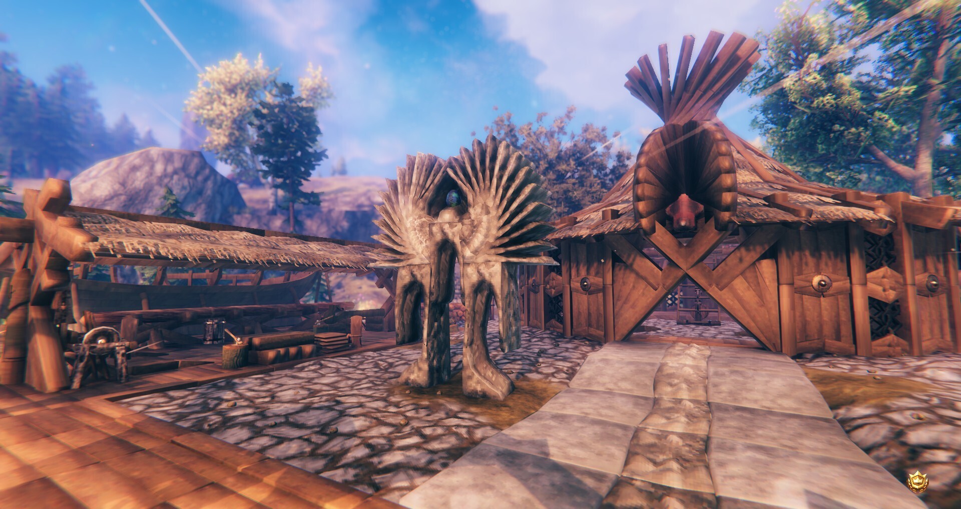 Native Inspired Village Valheim Build