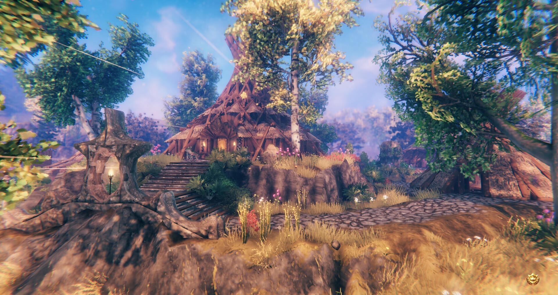 Native Inspired Village Valheim Build