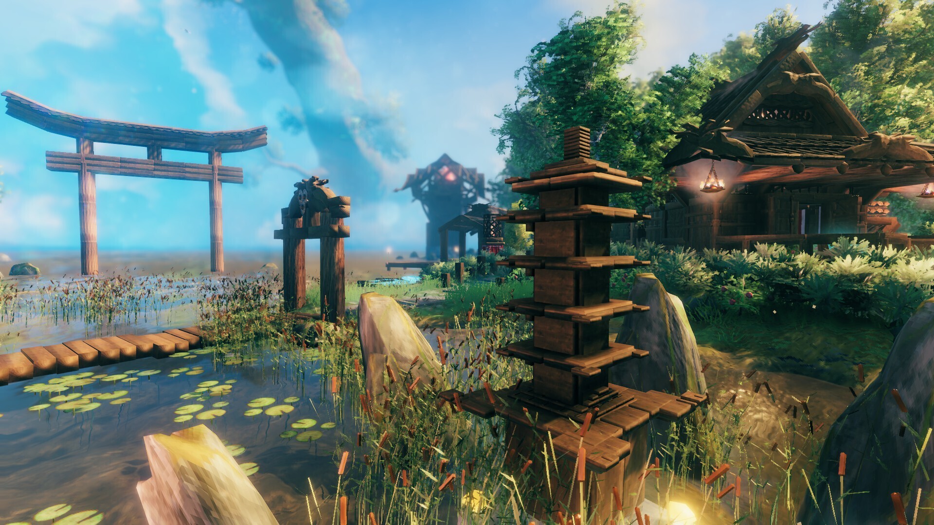 Japanese Fantasy Spawn Village - Kokubo Mura Valheim Build