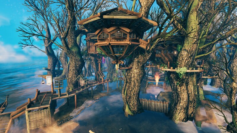 Village in the swamp Valheim Build