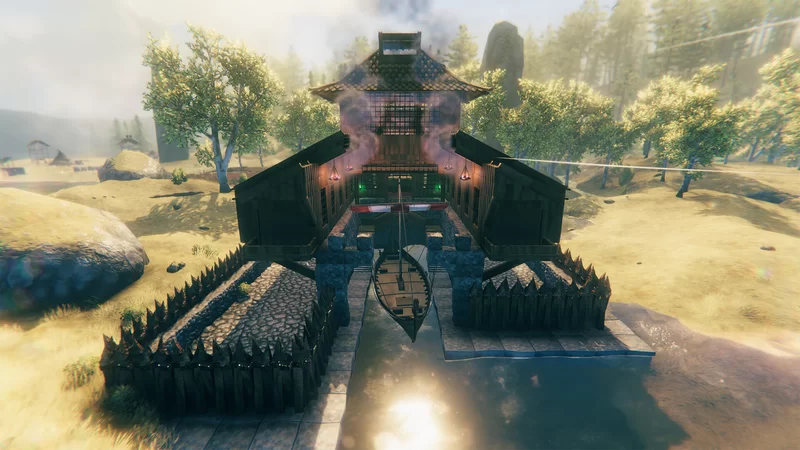 Keep the ship inside the base Valheim Build