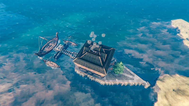 Triangle Garden and Big House Valheim Build