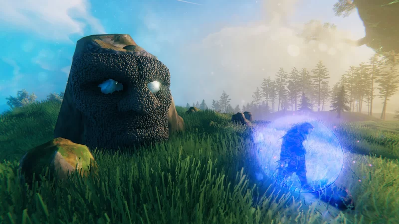 Ogre head stone statue Valheim Build