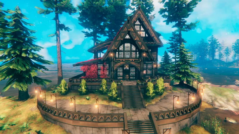 A compact multi-storey cottage with 5 bedrooms, a kitchen, a bathroom ...