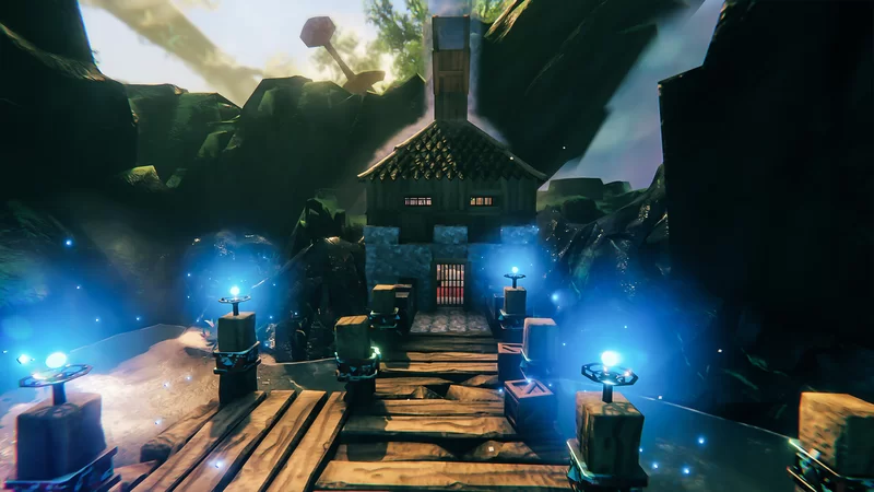 This Mistlands Cave House Has a Full Dvergr Harbor! | Valheim Valheim Build